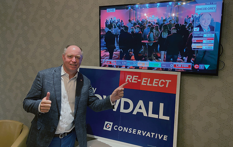 Simcoe-Grey re-elects Terry Dowdall, Conservative MP – The Creemore Echo