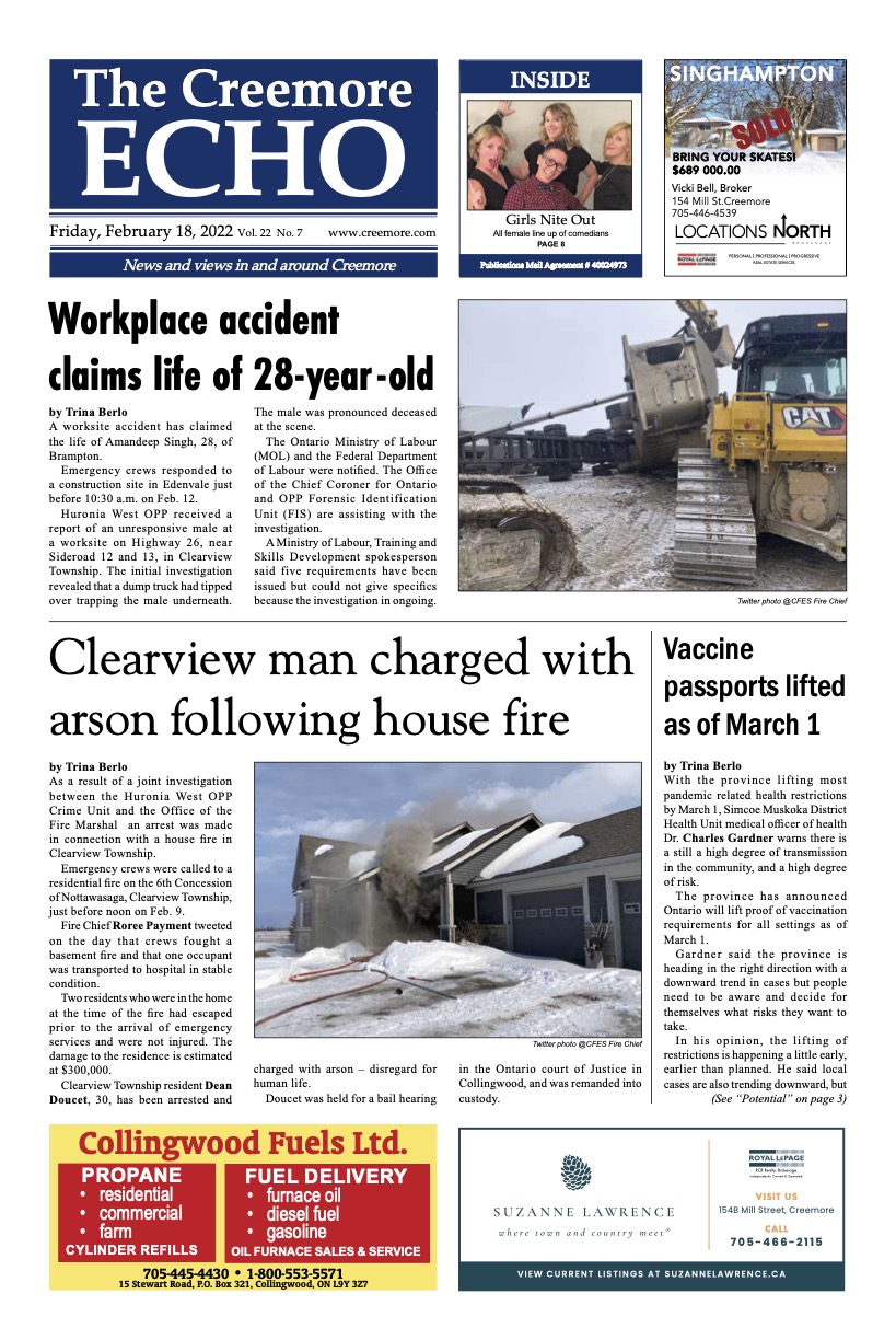 February 18 – The Creemore Echo